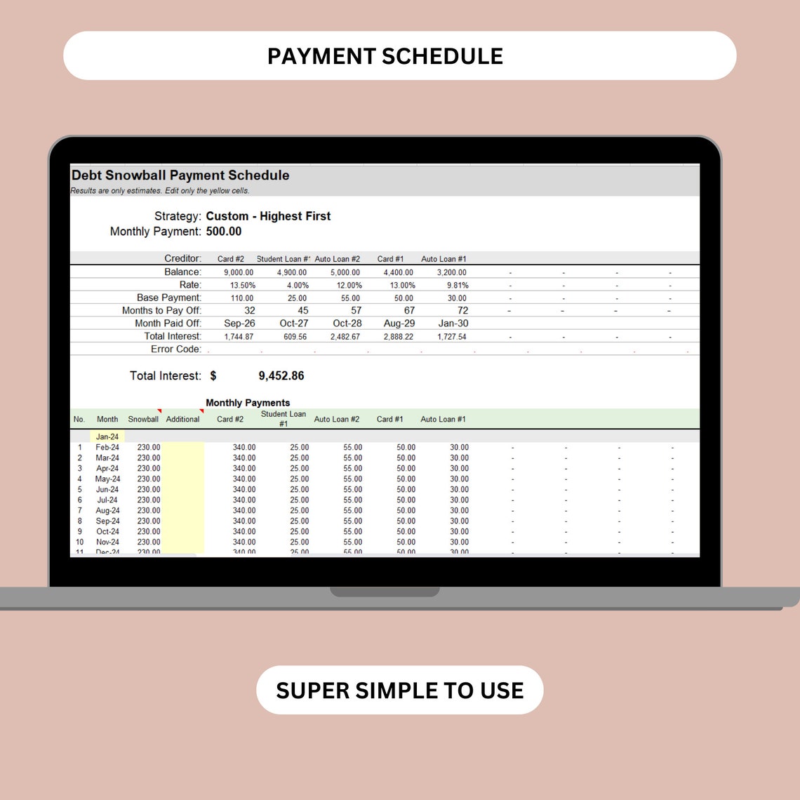 Debt Snowball Reduction Tracker Spreadsheet, Google Sheets, Excel ...