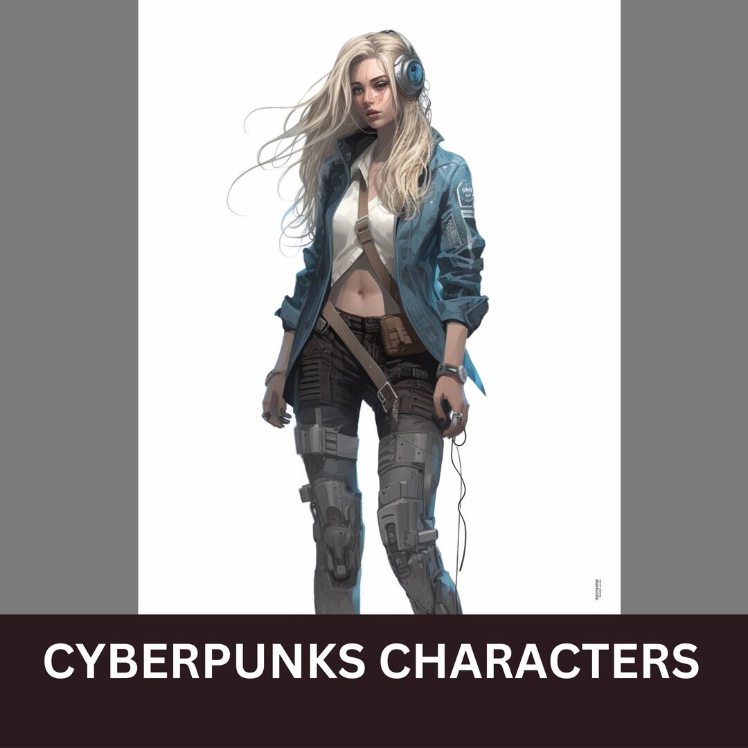 Cyberpunk Characters Bundle: 24 Cyber Punk Character Graphics - Digital ...