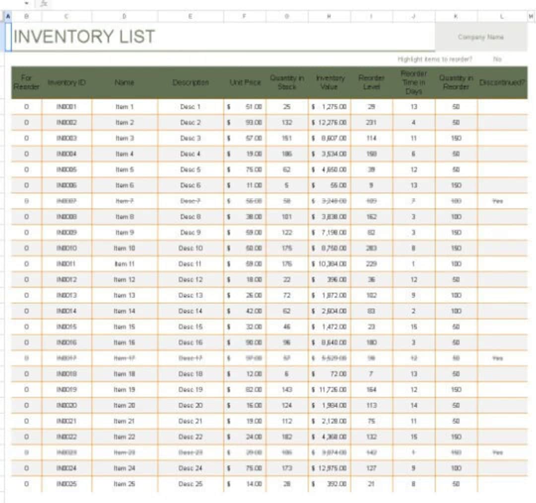 Inventory Management List Stock Holding Sheet Warehouse Stock Unit ...