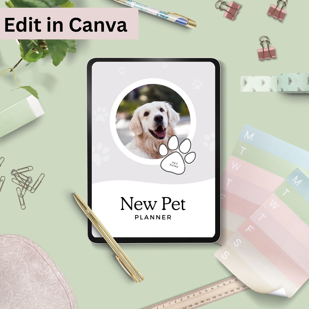 New Pet Planner, New Puppy Checklist, Edit in Canva, Perfect Lead ...