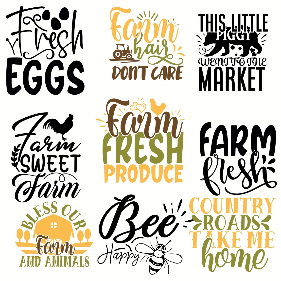 Farm SVG Bundle, Farm Animal PNG, Farming SVG, Cricut Files, Instant ...