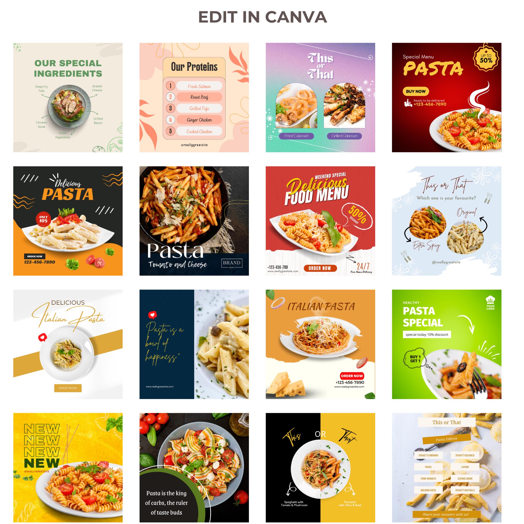 Food Business Social Media Posts, Restaurant Instagram Post Templates ...