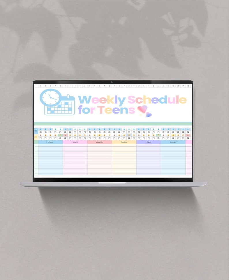 Editable Weekly Teen Schedule, Chore Checklist, Edit in Excel Then ...