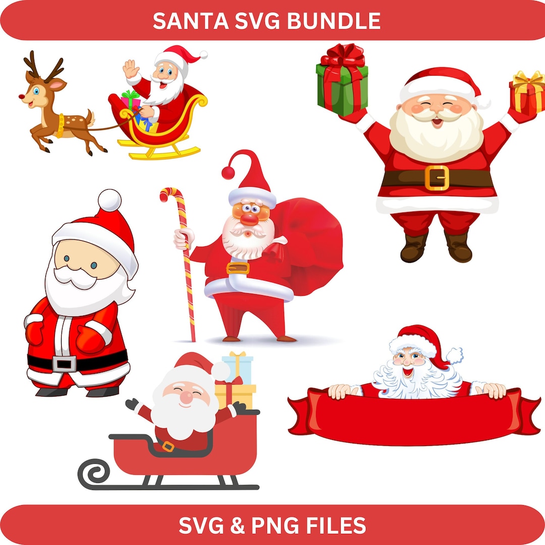 Santa SVG and PNG Files - Create Adorable Holiday Designs With This ...