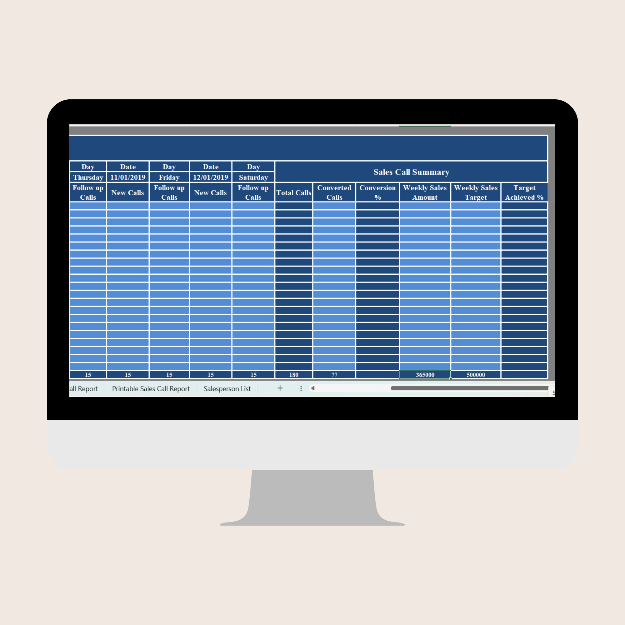 Weekly Sales Call Report, Call Center BPO Marketing Phone Call Record ...