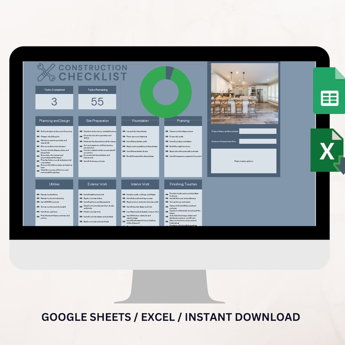 Construction Schedule Google Template Planner, Construction Project ...