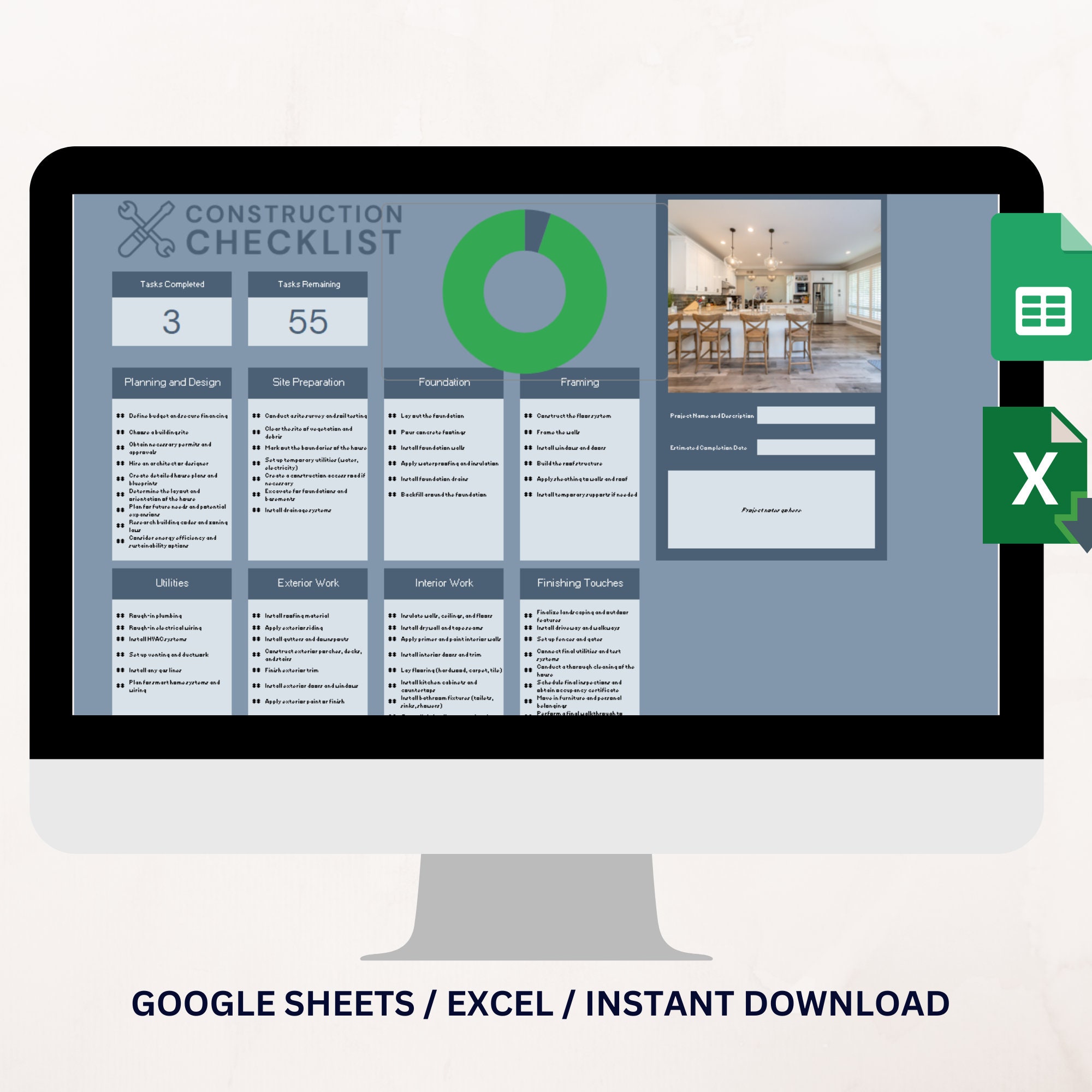 Construction Schedule Google Template Planner, Construction Project ...