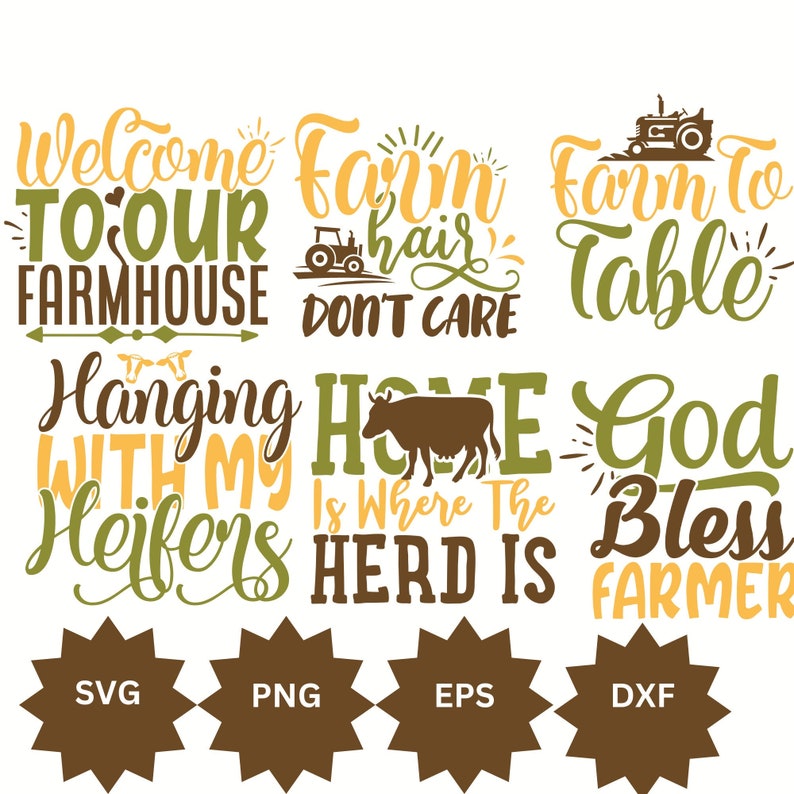 Farm SVG Bundle, Farm Animal PNG, Farming SVG, Cricut Files, Instant ...