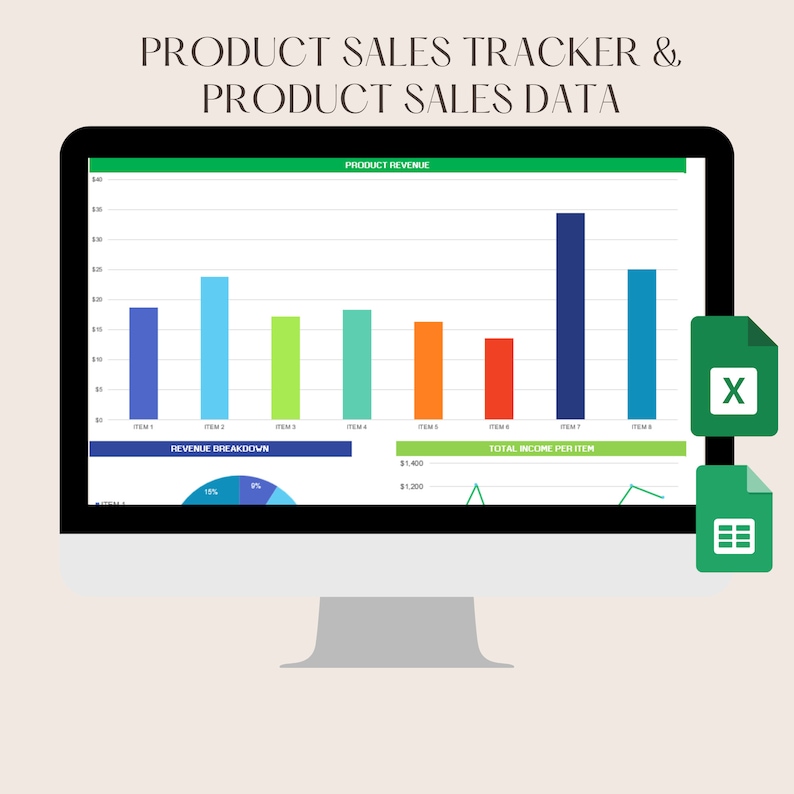 Product Sales Tracker & Product Sales Data Excel Tracker Product KPI ...