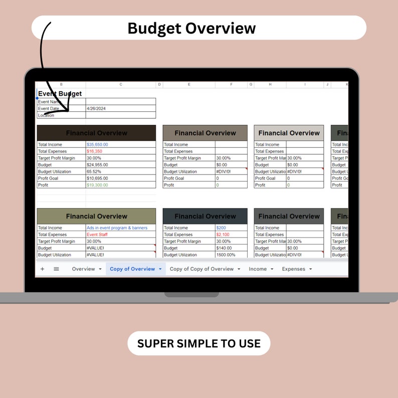 Event Budget Tracker Google Spreadsheet, Event Planner, Excel Events ...