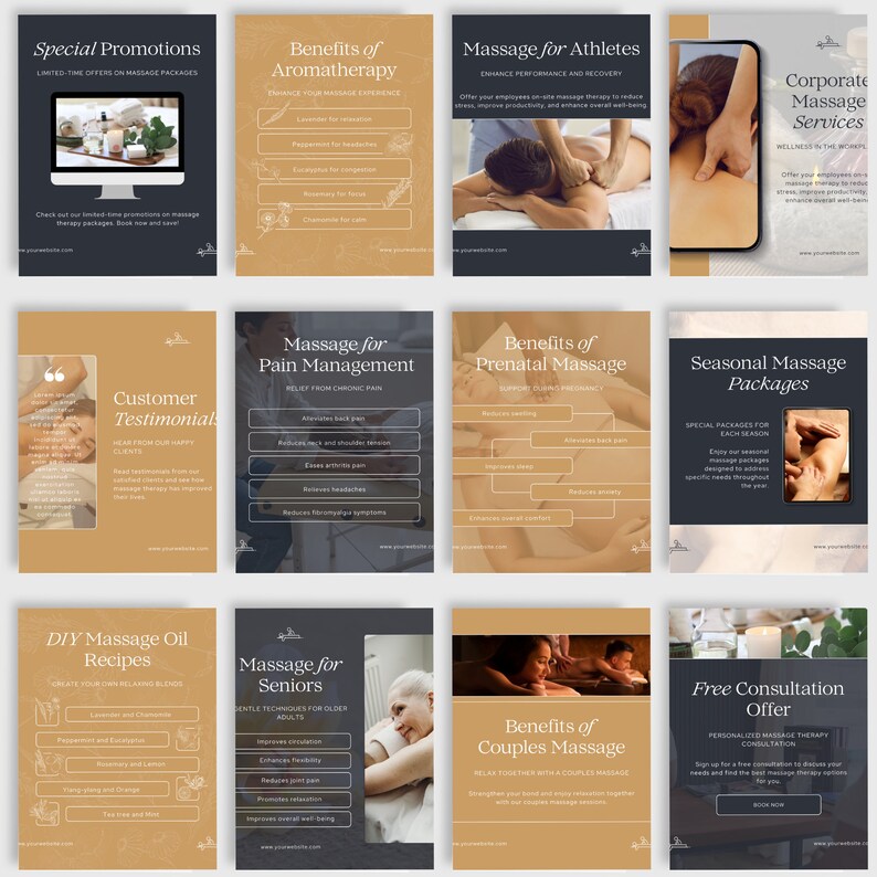 Massage Therapy Editable Canva Social Media Posts, Massage Instagram ...
