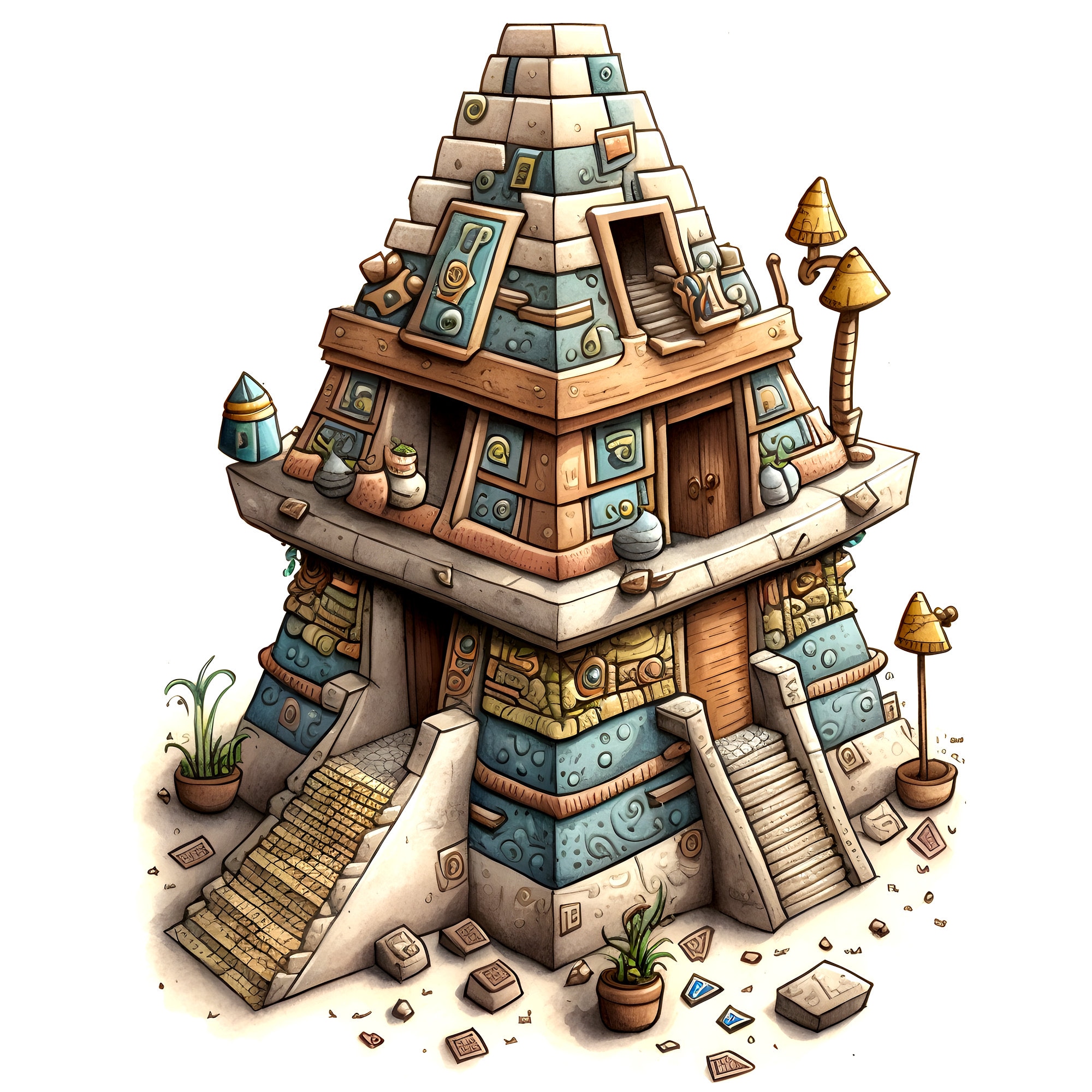 Little Aztec Houses 12 PNG Clipart Bundle Little House PNG House PNG ...