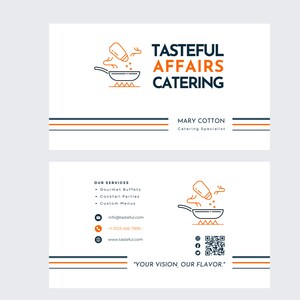 Editable Catering Business Cards, Premade Business Cards, Printable ...