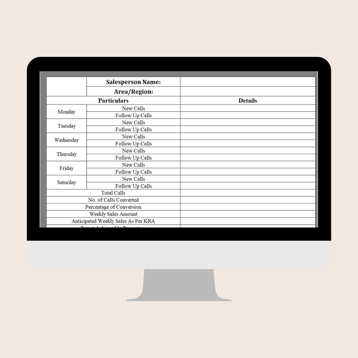 Weekly Sales Call Report, Call Center BPO Marketing Phone Call Record ...