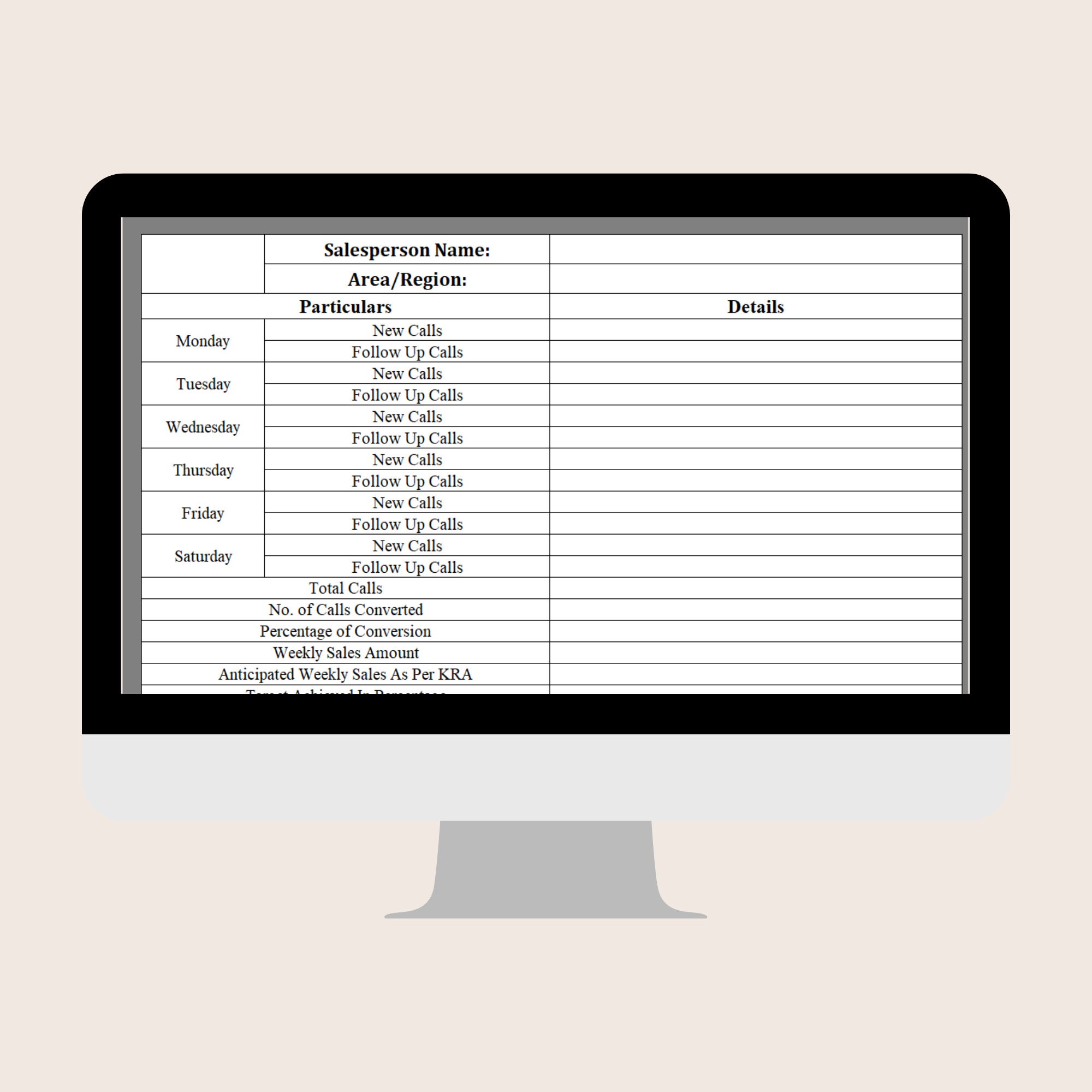 Weekly Sales Call Report, Call Center BPO Marketing Phone Call Record ...