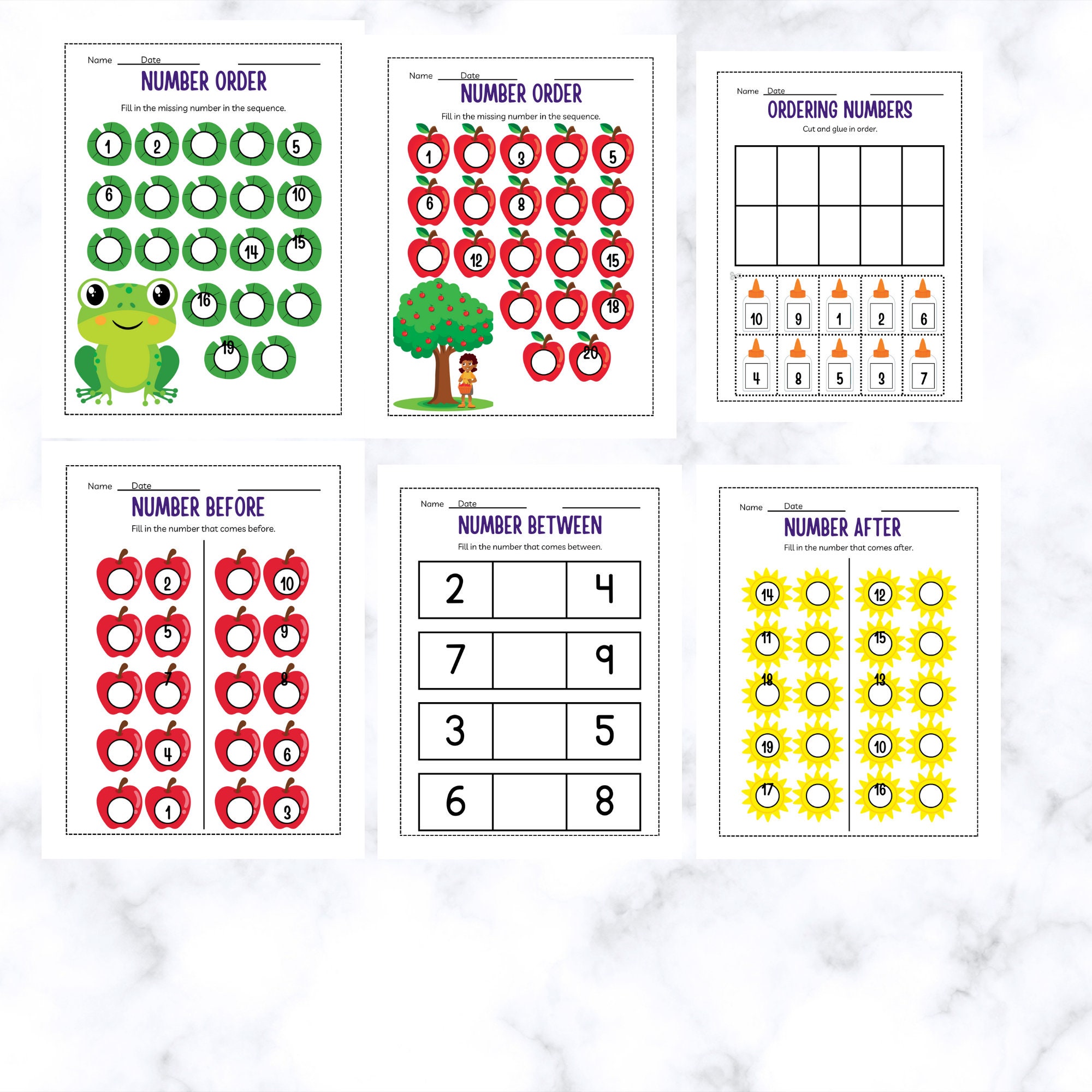 Pre-school Printable Numbers Workbook, Kindergarten Numbers Activities ...