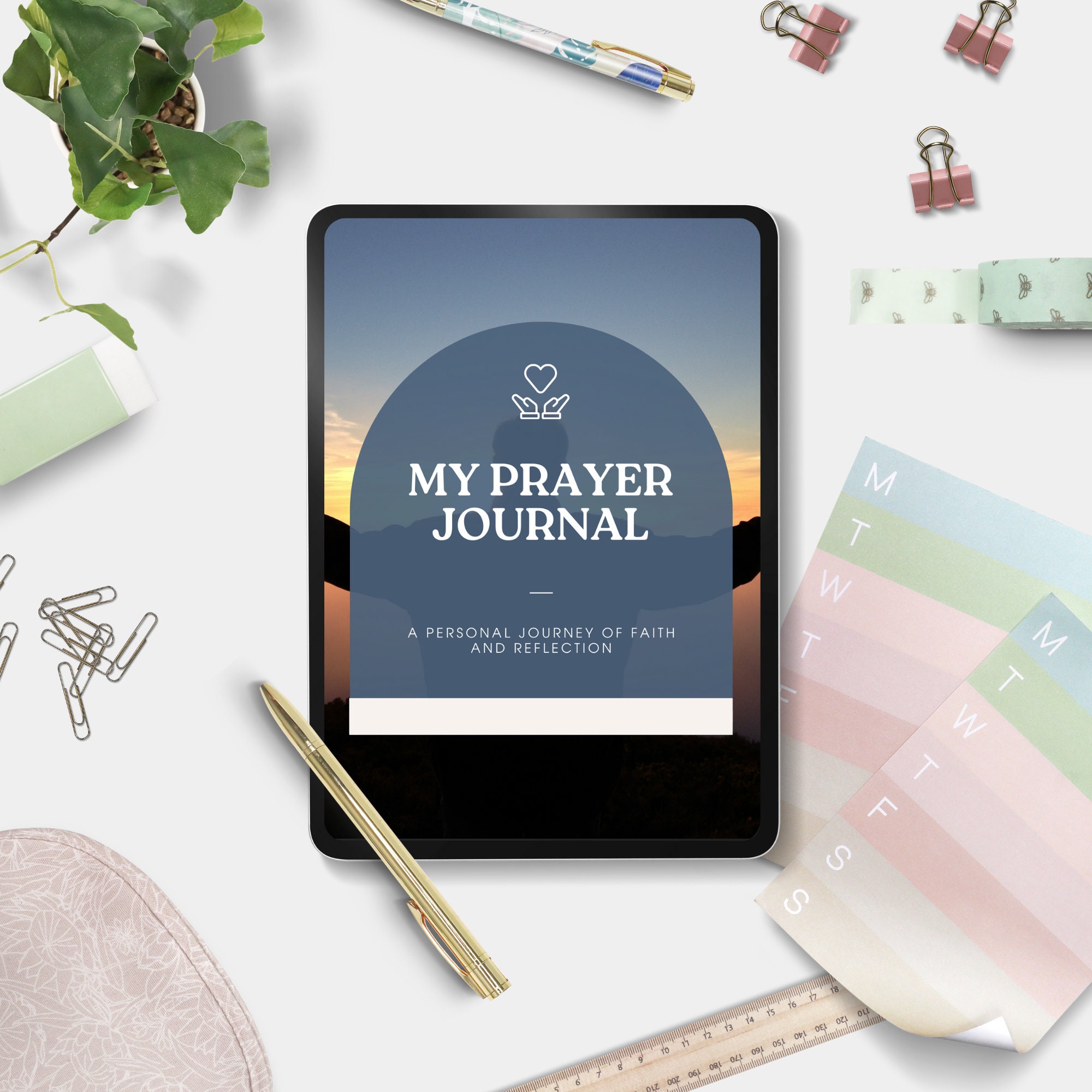 Editable, Printable Prayer Journal, Edit in Canva, Christian Faith Gift ...