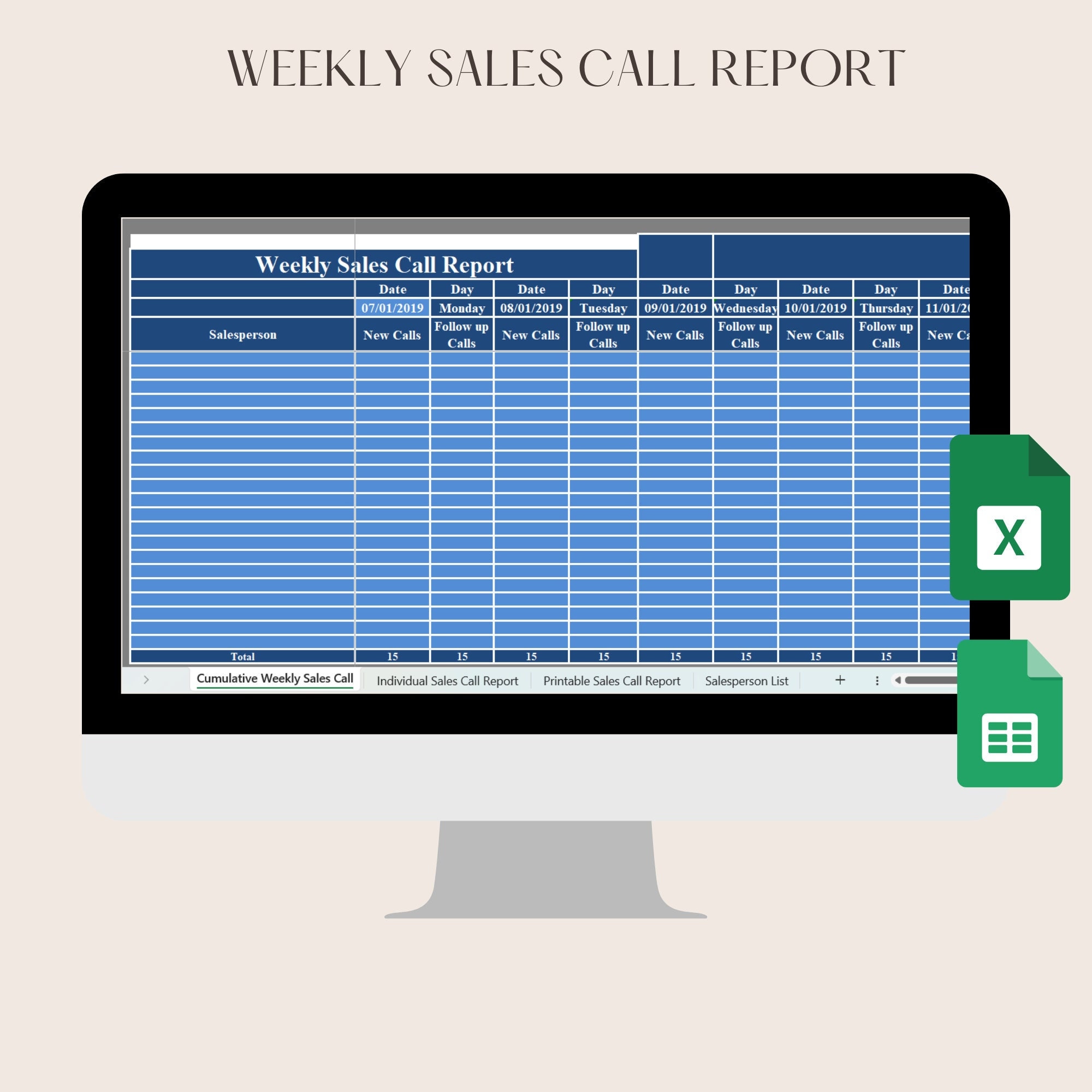 Weekly Sales Call Report, Call Center BPO Marketing Phone Call Record ...