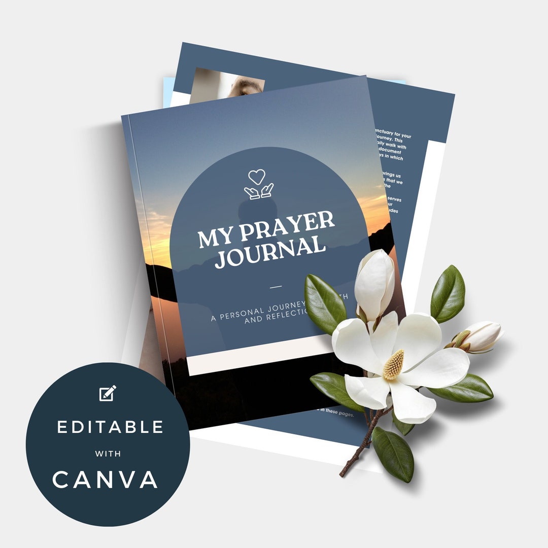 Editable, Printable Prayer Journal, Edit in Canva, Christian Faith Gift ...