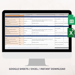 Candidate Screening Tracker Excel Spreadsheet, Interview Evaluation ...