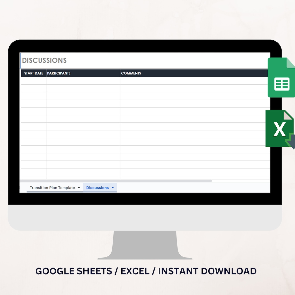 Project Transition Google Sheets Plan Template, Project Management ...