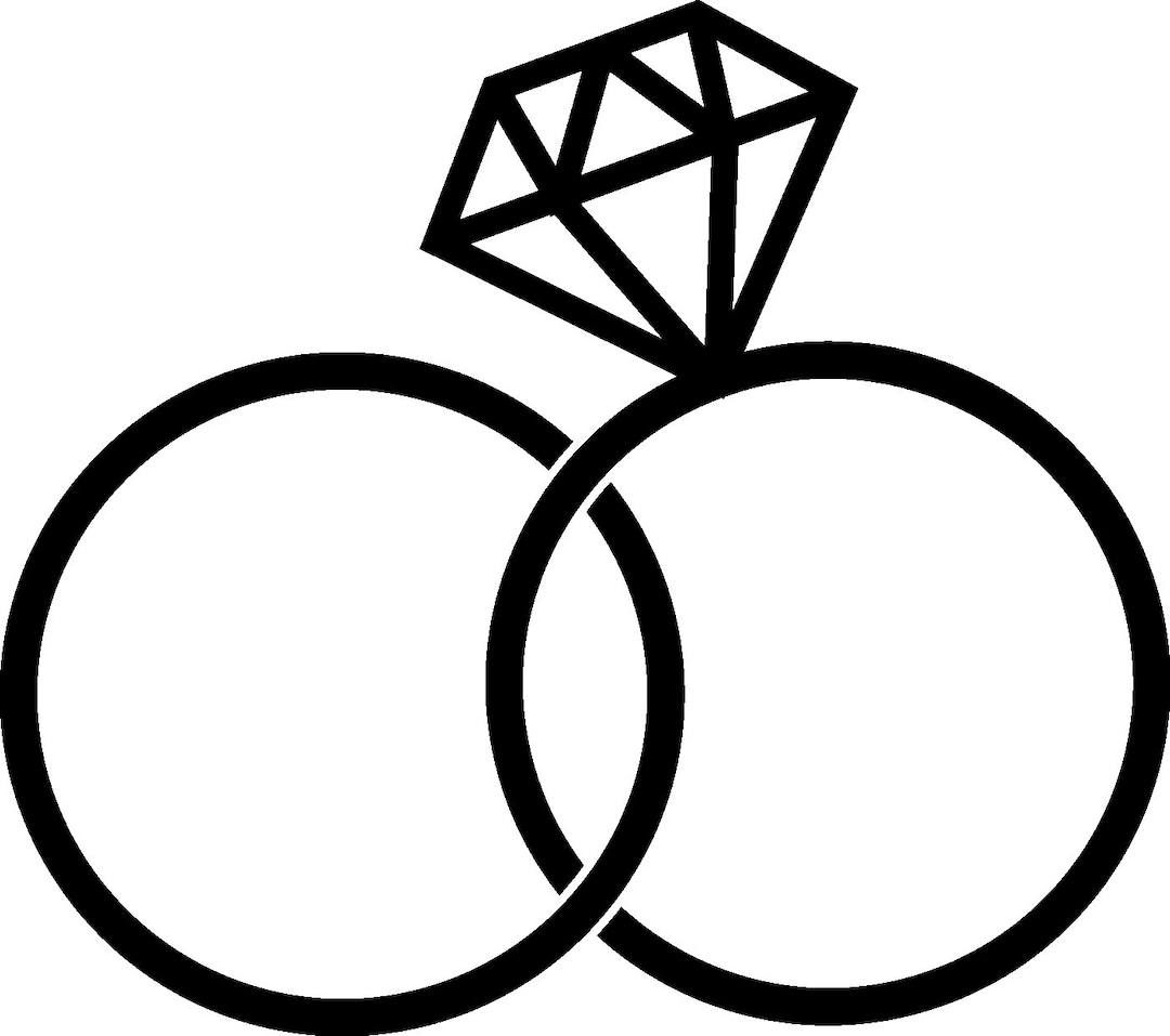 Wedding Rings Diamond Svg Png Dxf Eps Download Cut File, Love Wedding ...