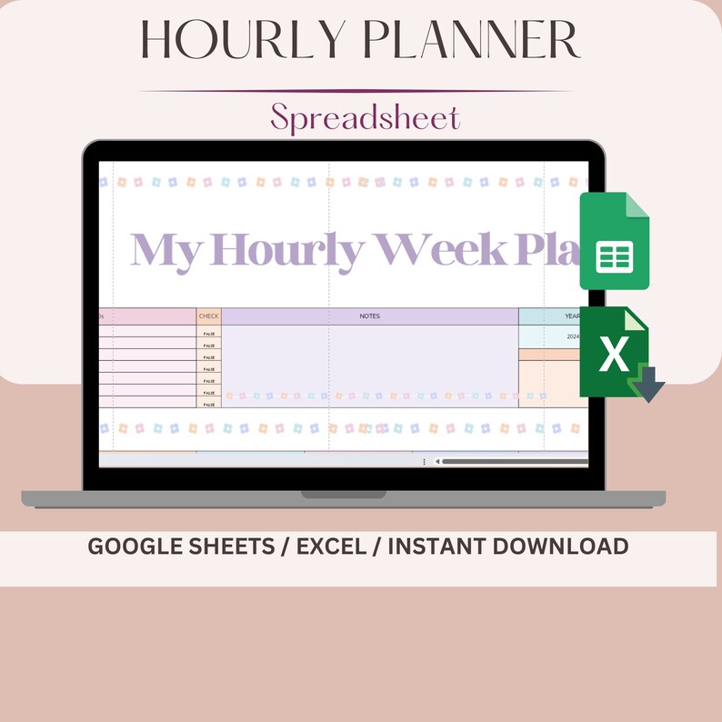 Stay Organized and Productive With Our Excel Hourly Planner! To-do List ...