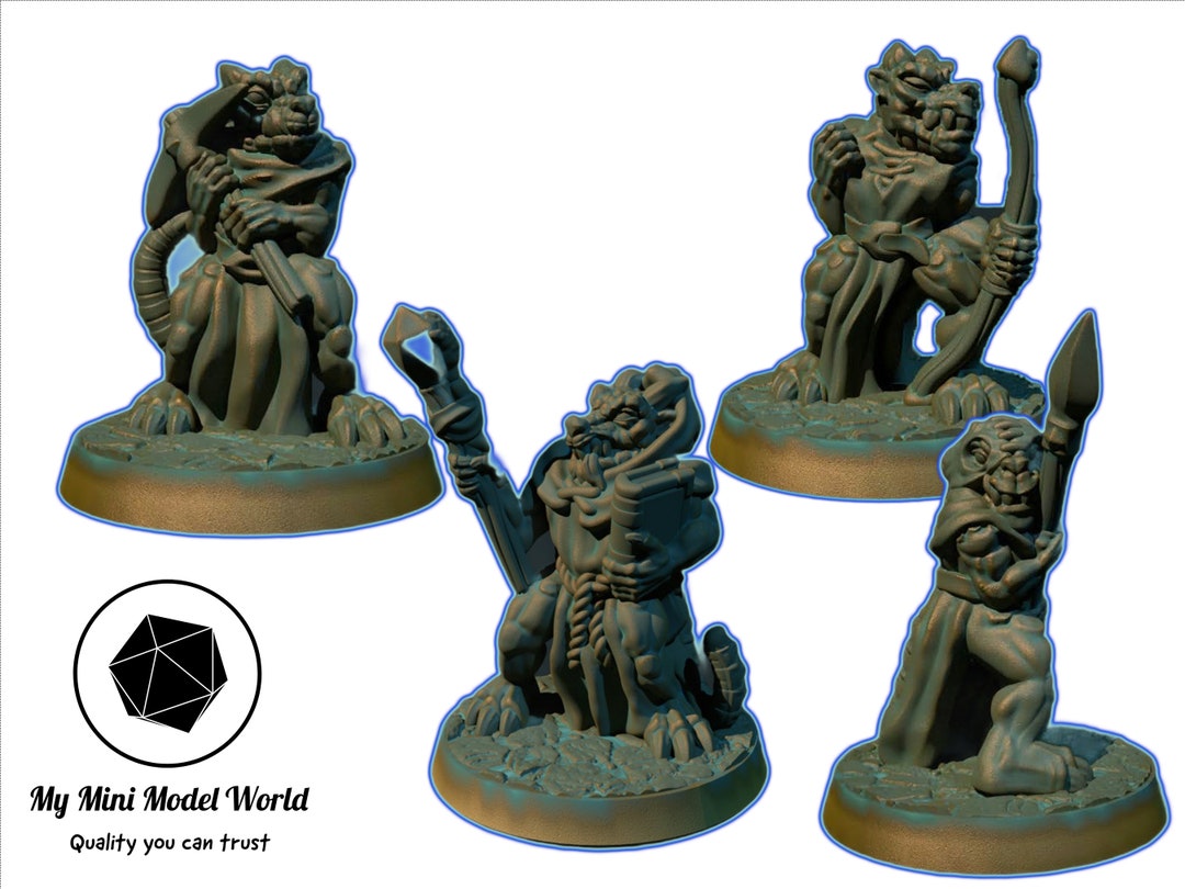D&D NPC Pack - 4 Kobold Minis for Pathfinder 2E | 32/28mm Tabletop RPG ...