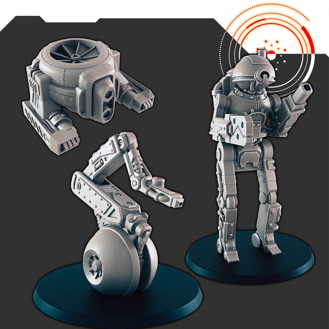 Dungeons & Dragons Sci-fi Factory and Repair Bots Trio of 3 Miniatures ...