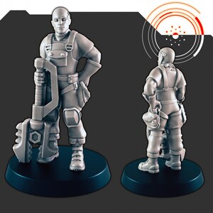 Dungeons & Dragons Sci-fi Dock Workers and Pilots Set of 5 Miniatures ...