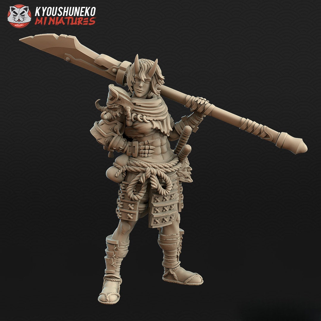 Japanese Female Oni Ronin Miniature | Japanese Yokai Kensei Test of ...