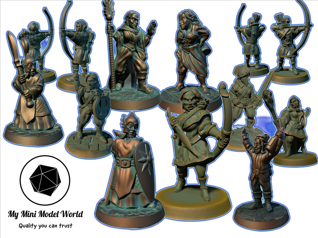 D&D Ultimate NPC Pack - 13 Elves Minis for Pathfinder 2E - Includes Npcs of All Types | 32/28mm ...
