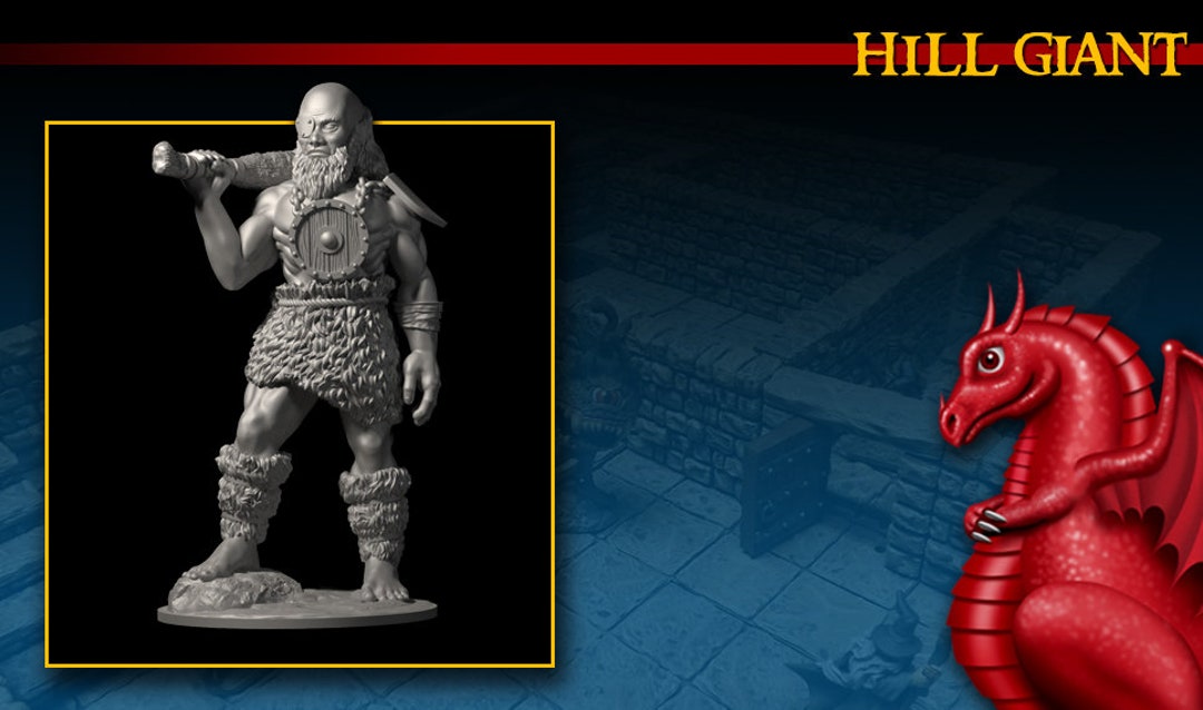 Fat Dragon Games D&D Miniature Hill Giant 1 Minis DRAGONLOCK Minis ...