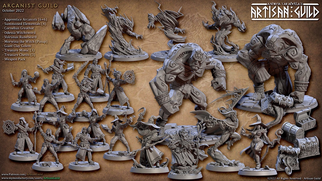 Artisan Guild MEGA Pack Over 30 Minis! ( Arcanist Guild ) - Dnd TTRPG ...