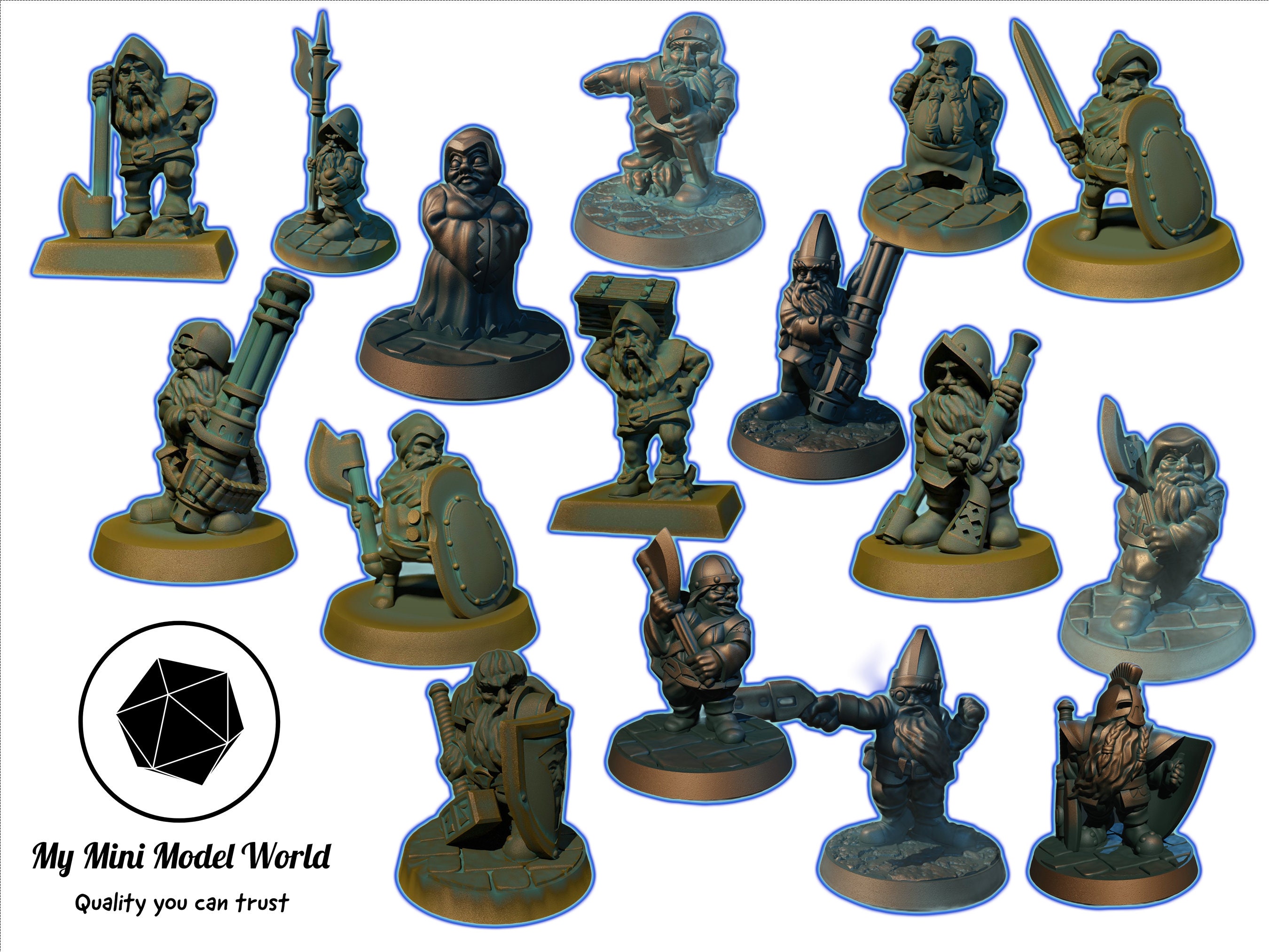 D&D Ultimate NPC Pack 16 Dwarf Minis for Pathfinder 2E Includes Npcs of ...
