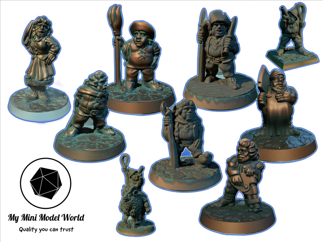 D&D Ultimate NPC Pack - 9 Halfling Minis for Pathfinder 2E - Includes ...