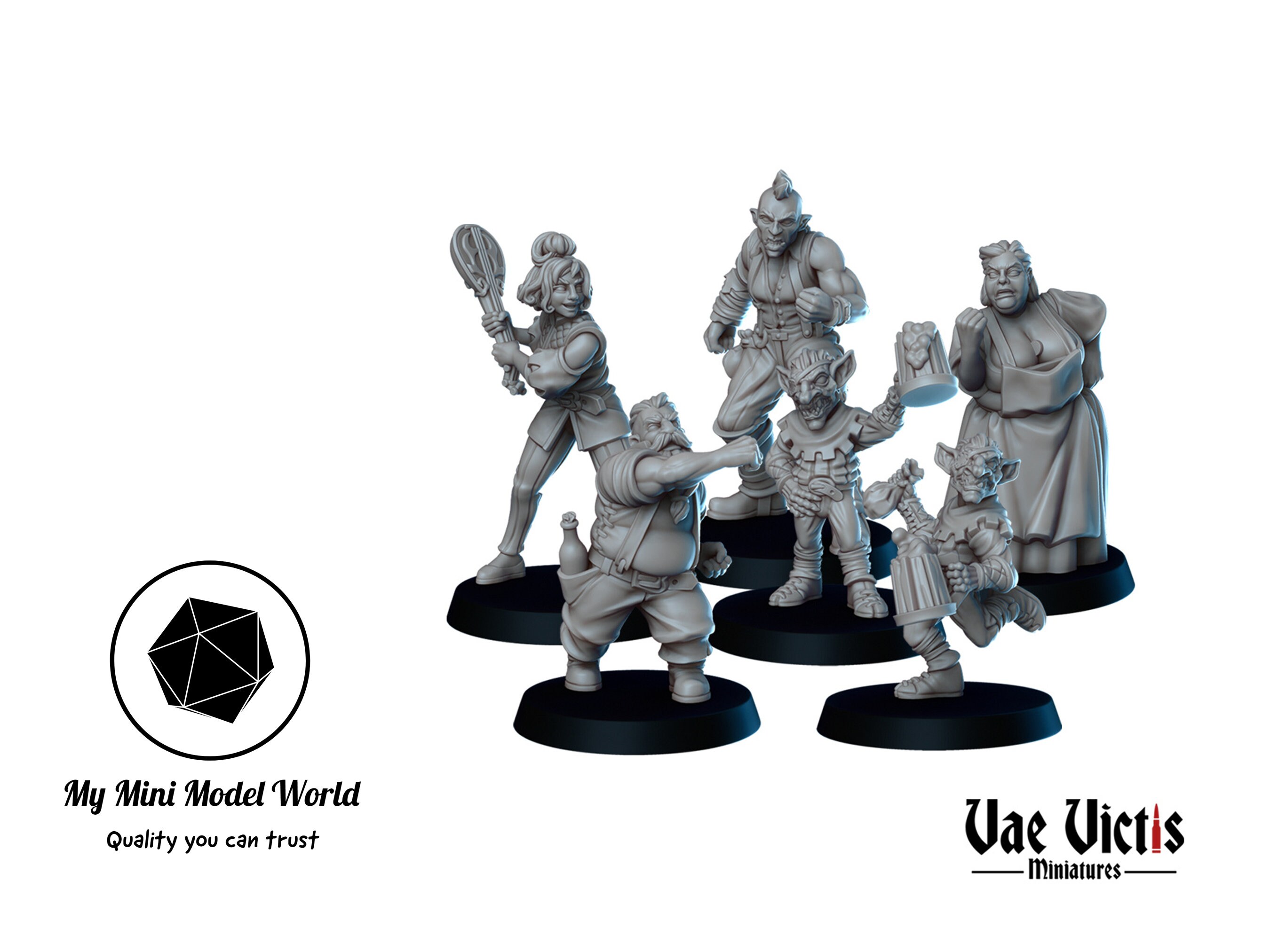 Bar Brawl Set Vae Victis Bandit Slayer Goblin Female Male Dwarf Barlady ...