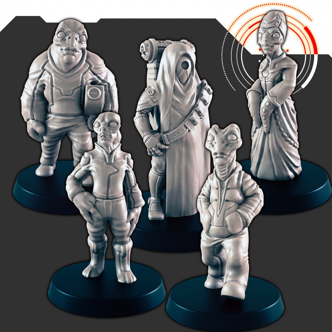 Dungeons & Dragons Sci-fi Alien Civilians Collection of 5 Miniatures ...