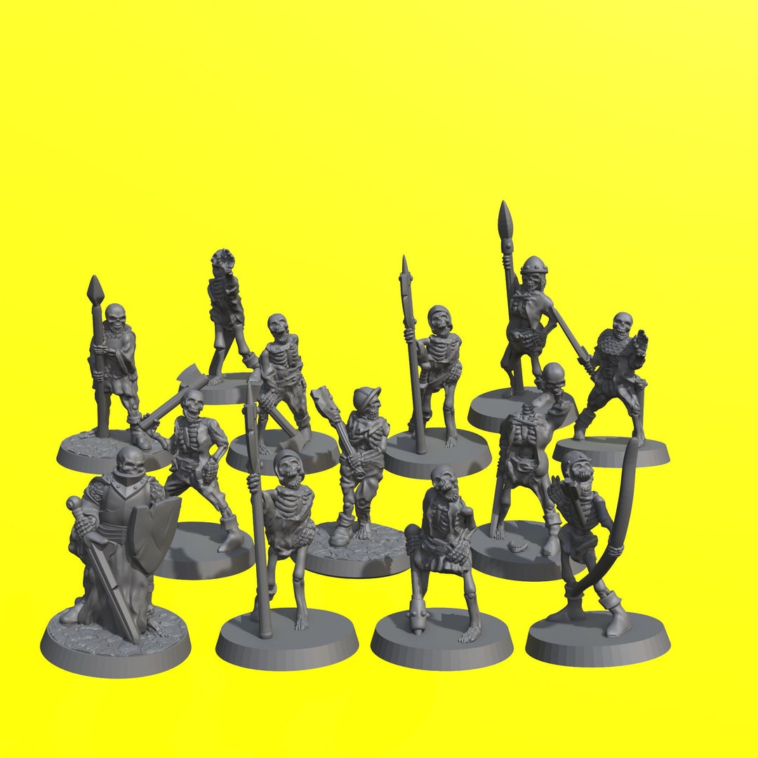 Dnd Essential Skeleton Warband Mini Pack 1 13 Minis for Pathfinder 2E ...