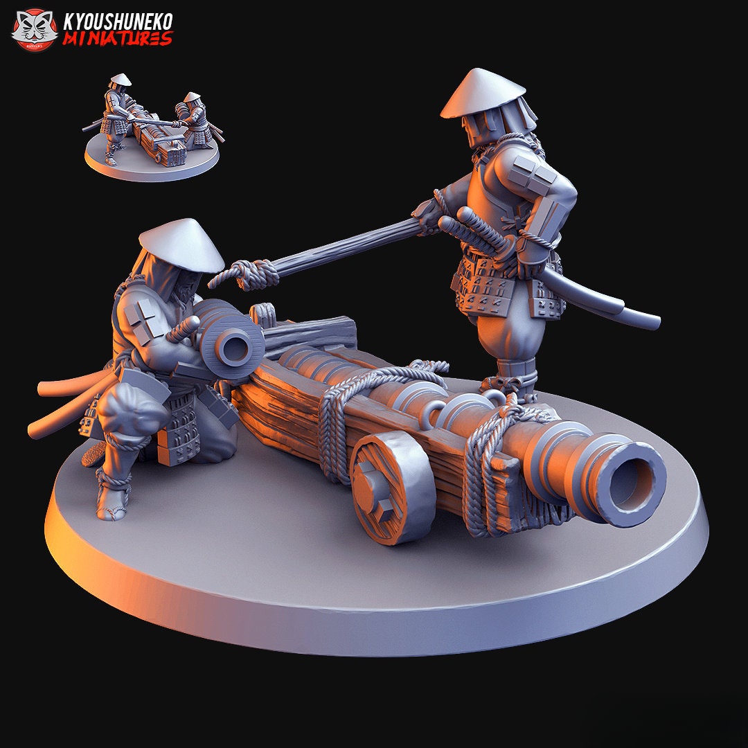 Ashigaru Cannon Artillery Miniature | Japanese Yokai Kensei Test of ...