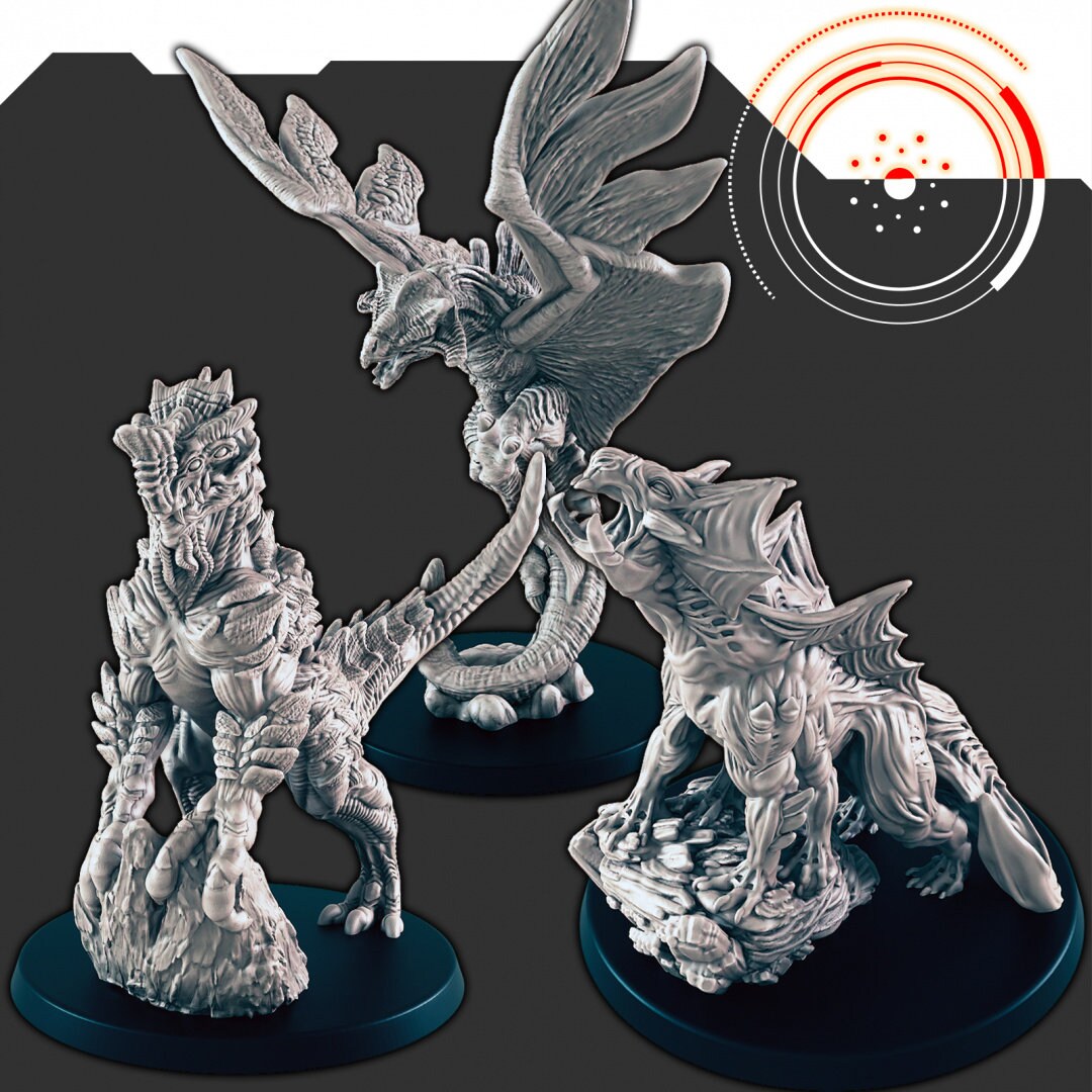 Dungeons & Dragons Sci-fi Alien Beasties Set 1 Trio of 3 Miniatures for ...