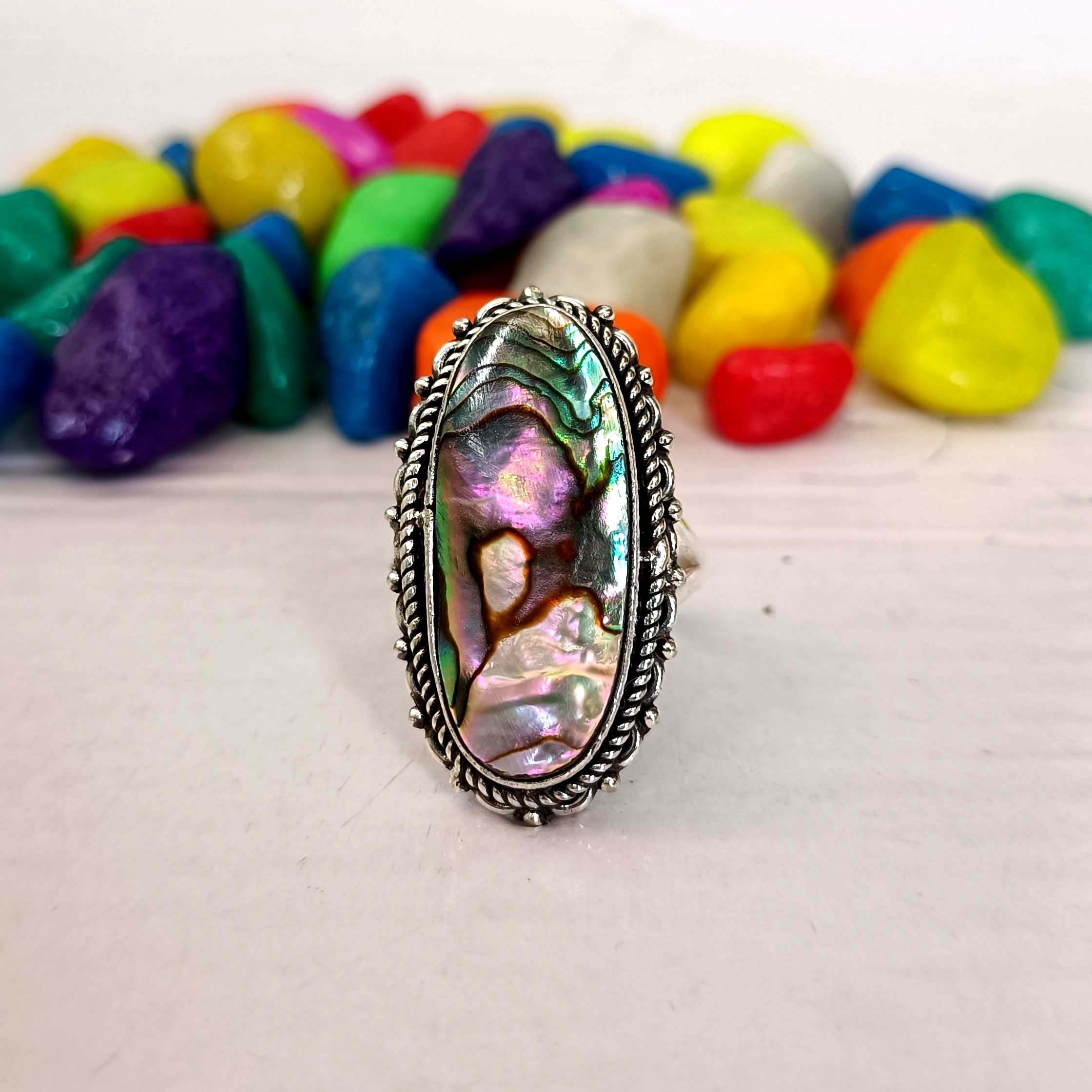 Natural Abalone Shell, Abalone Shell Ring, Handmade Ring, 925 Silver ...
