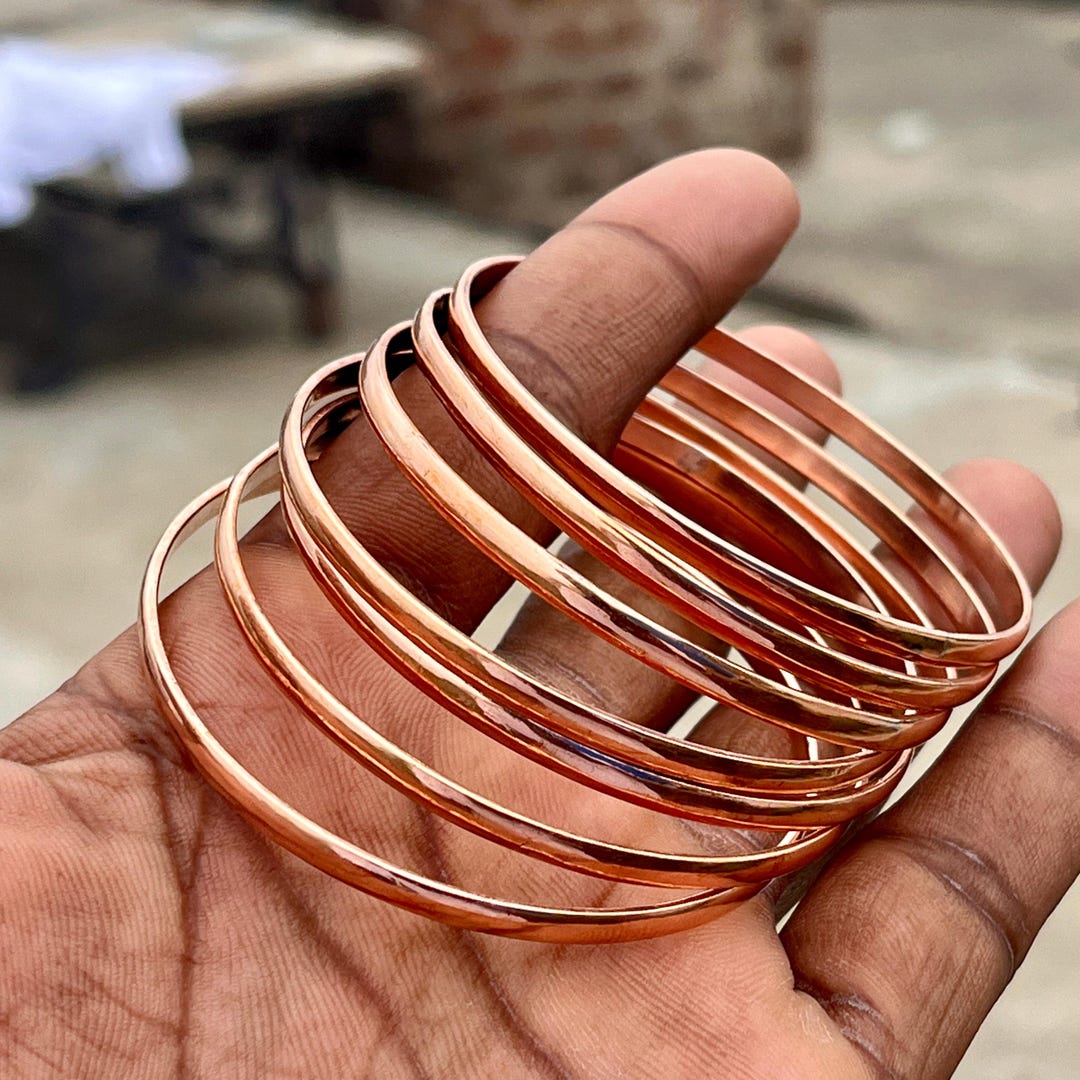 Pure Copper Bangle, 7 Day Bangle, 7 Set OF Bangle, Handmade Bangle ...
