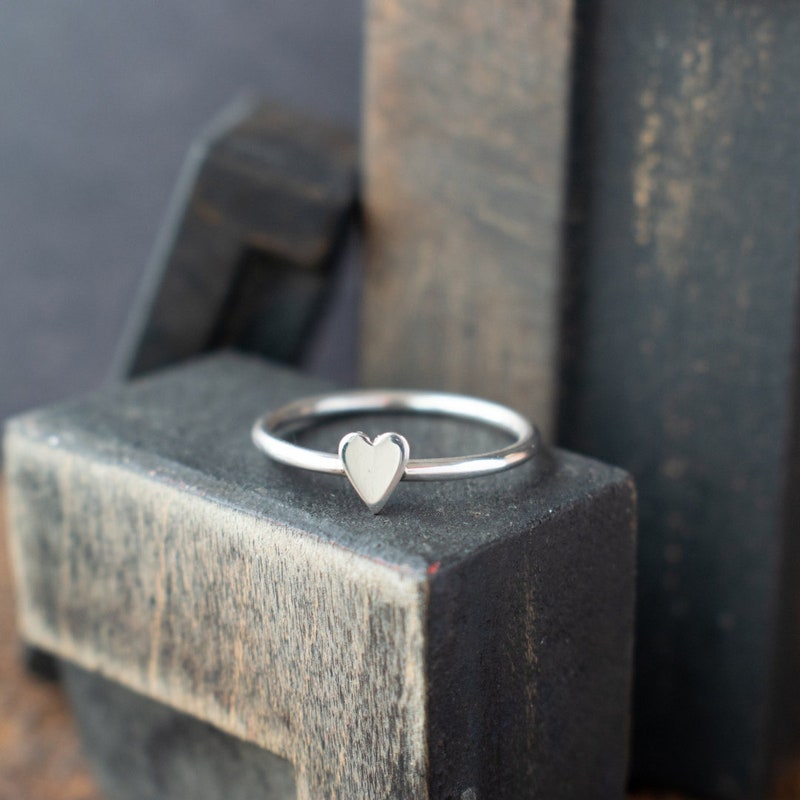 Dainty Heart Ring - Etsy