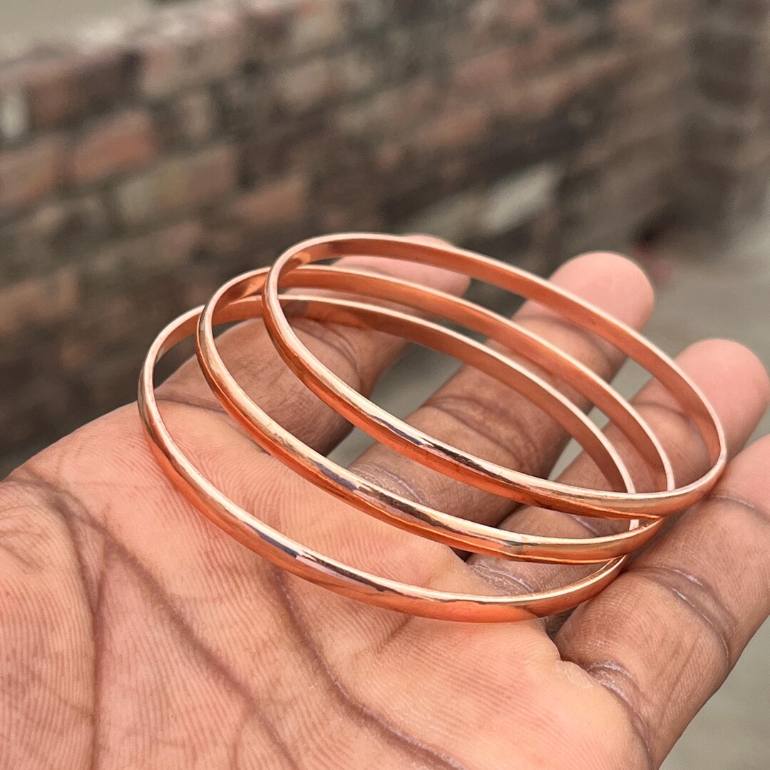 Copper Bangle, 3 Set OF Bangle, Women Bangle, Stacking Bangle, Pure ...