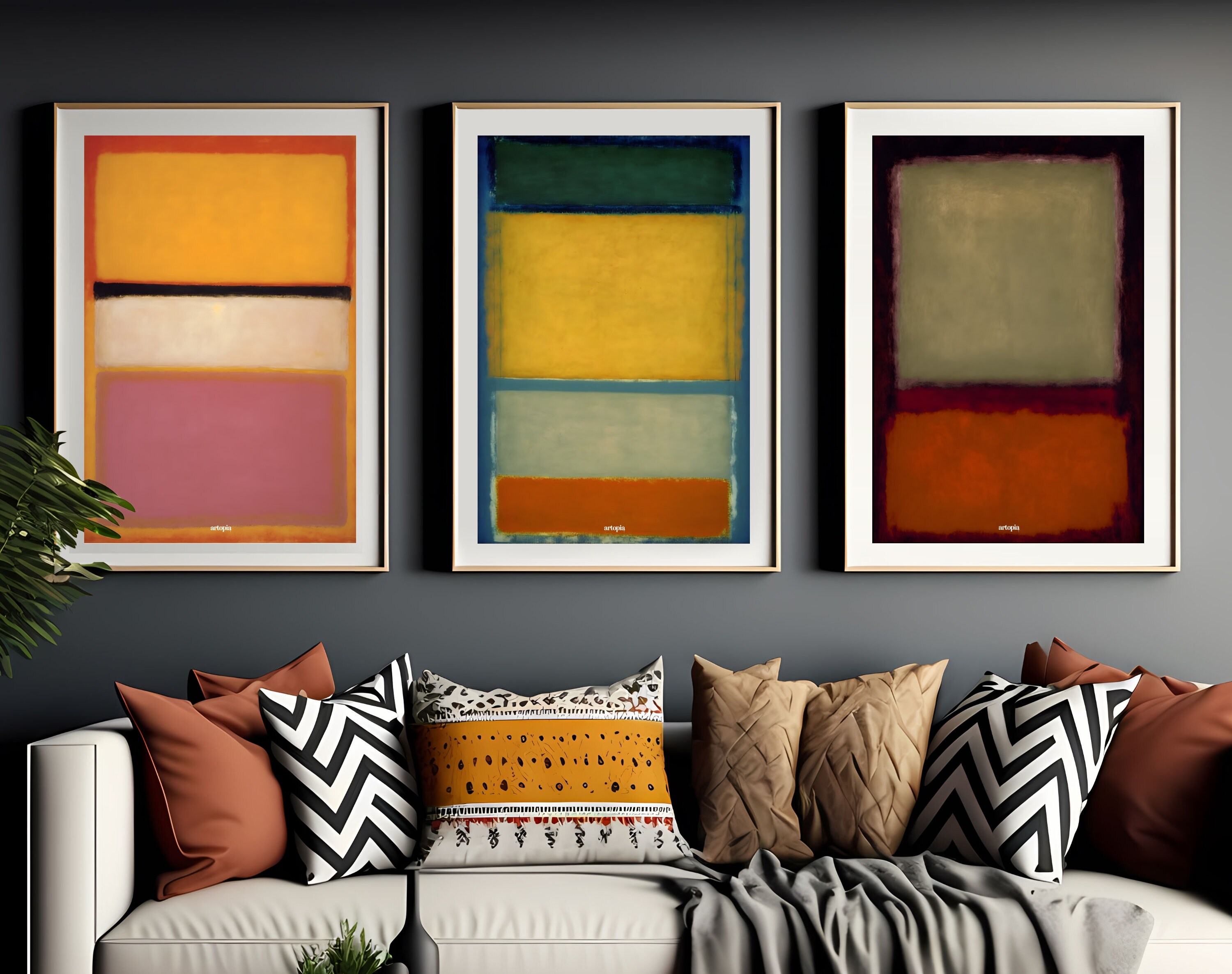 Mark Rothko White Center 1950 Art Style Set of 3 Modern Art - Etsy
