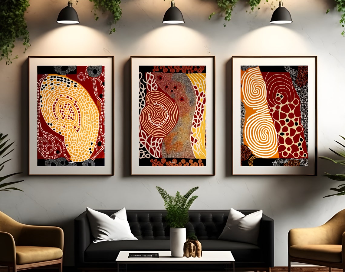 Aboriginal Art Originals, Set of 6, Indigenous Australian Ethnic Tribal ...
