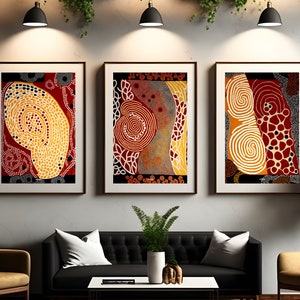 Aboriginal Art Originals, Set of 6, Indigenous Australian Ethnic Tribal ...