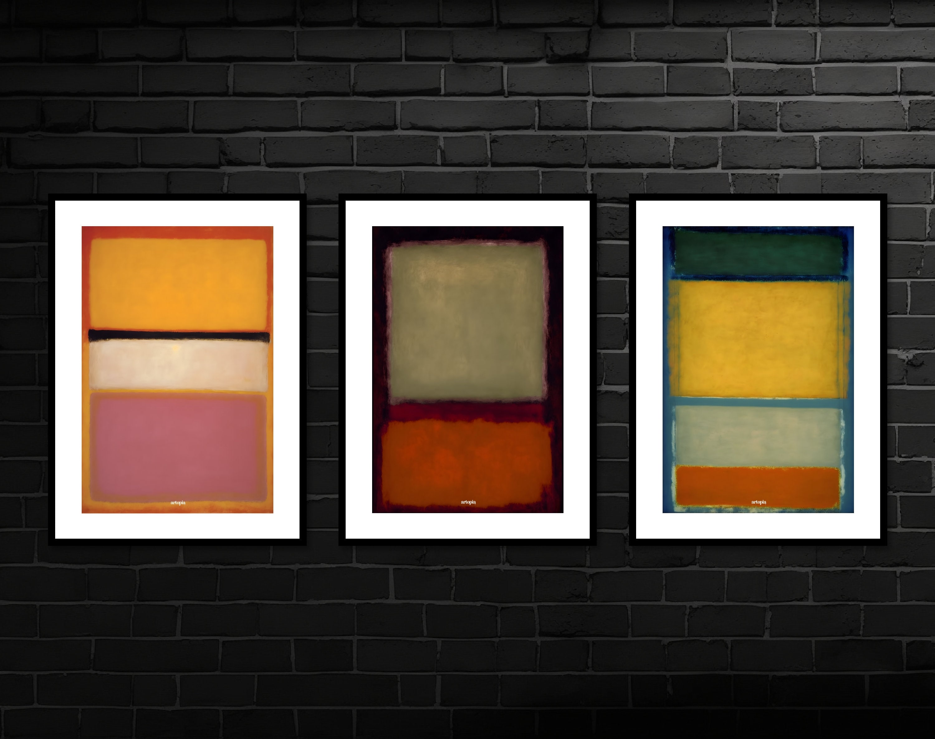 Mark Rothko White Center 1950 Art Style Set of 3 Modern Art - Etsy