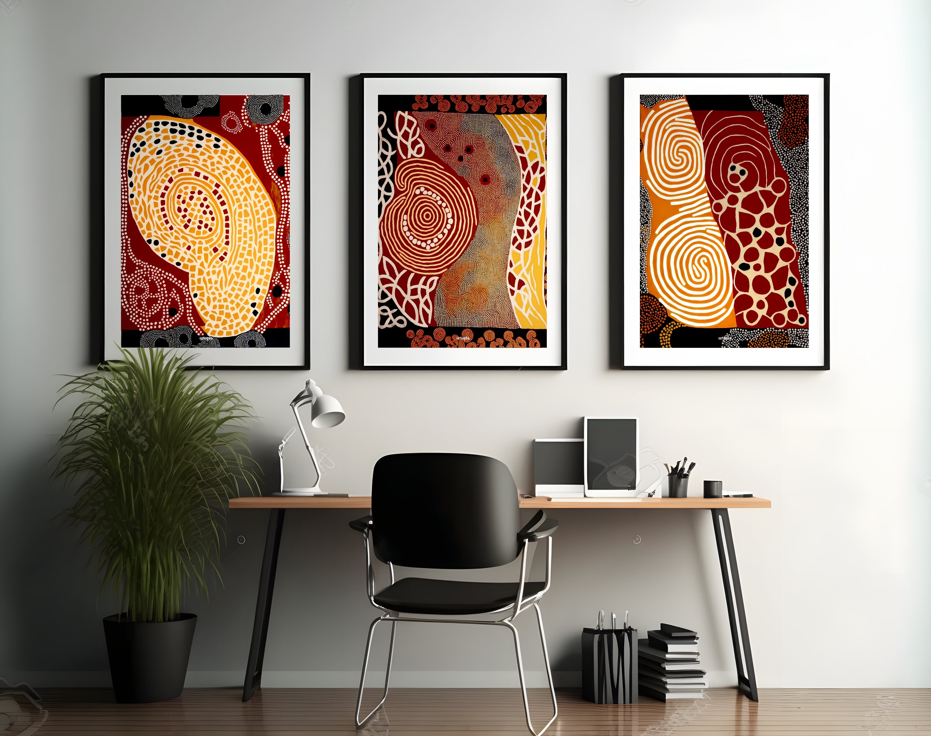 Aboriginal Art Originals, Set of 6, Indigenous Australian Ethnic Tribal ...